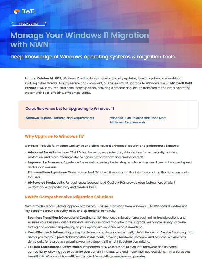 Manage your Windows 11 Migration with NWN | NWN